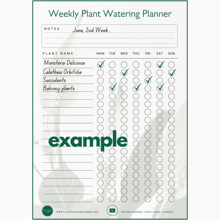 Monthly Plant Watering Planner – Minimal Printable Planner